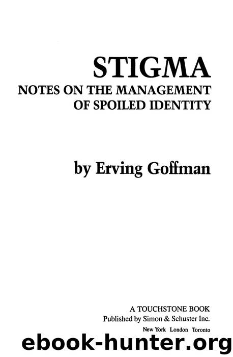 Stigma By Erving Goffman Free Ebooks Download